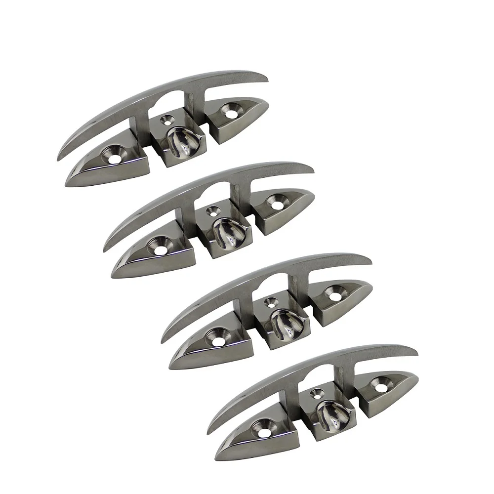 4PCS-Stainless-Steel-316-Cleat-Marine-Hardware-Foldable-Boat-Cleats ...