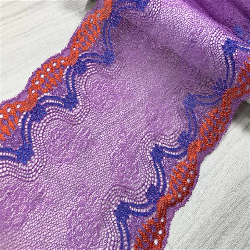 Light Purple Stretch Lace Trim 18cm Colorful Lace Fabric Lingerie Diy ...