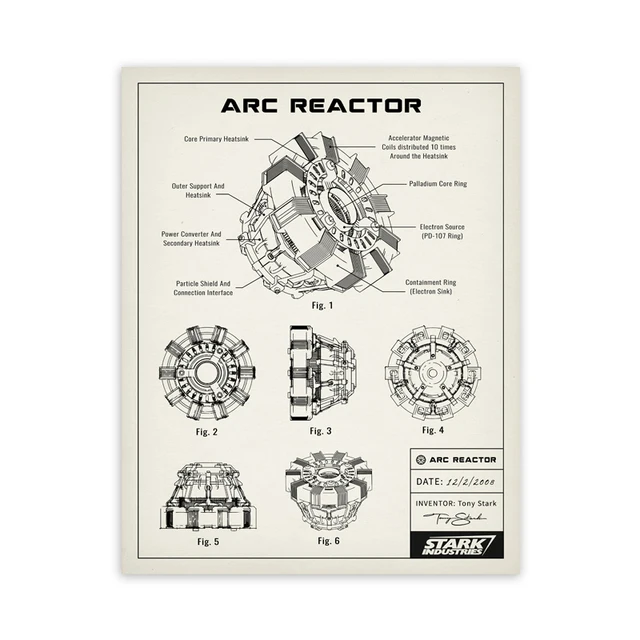 Iron Man Blueprints Arc Reactor