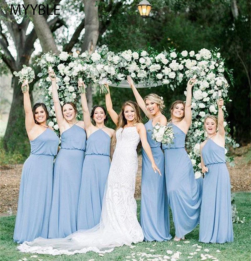 Blue Western Bridesmaid Dresses