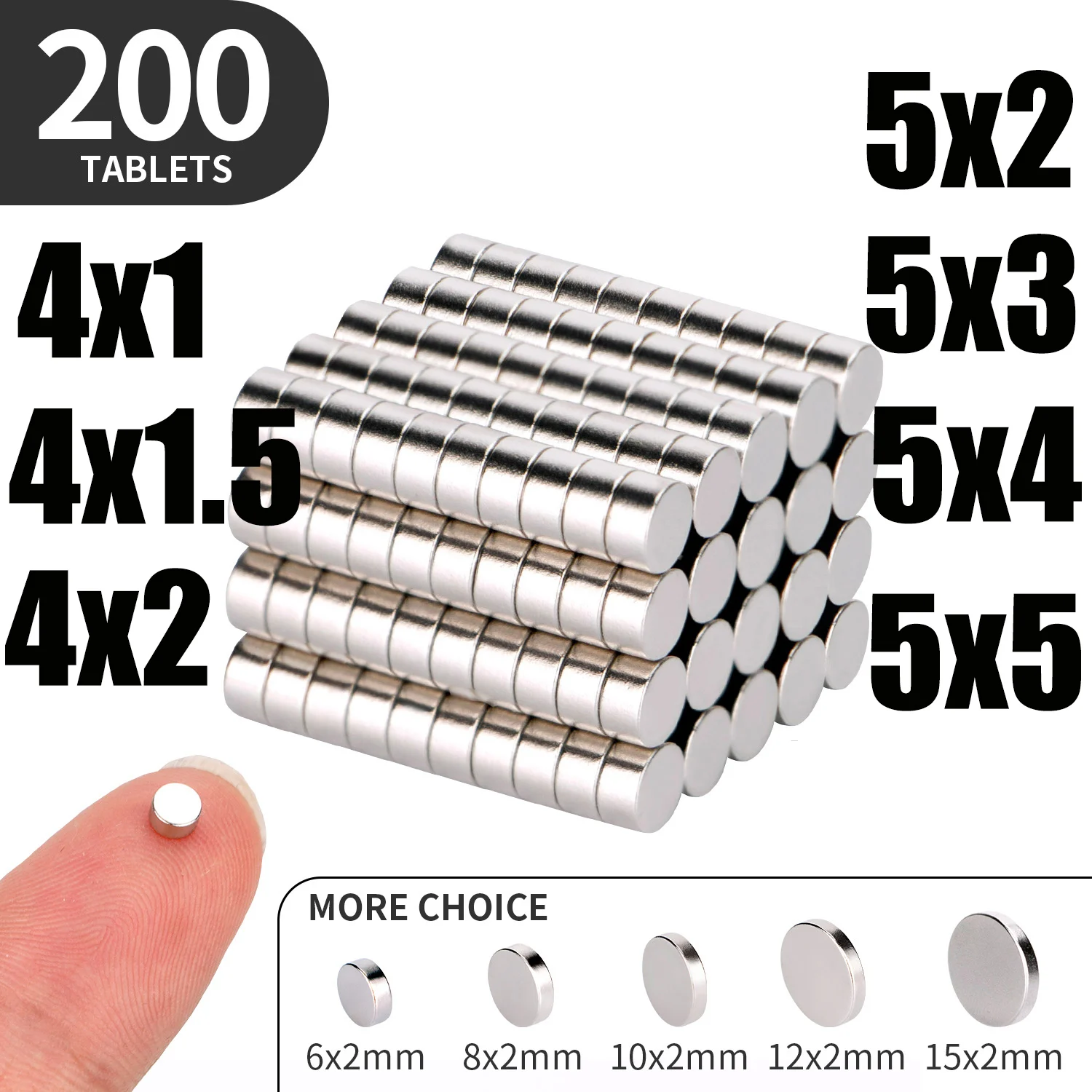 40 80 140PCS/Lot 5x3 5x4 5x5 4x1 4x1.5 4x2mm Magnet Hot Small Round ...