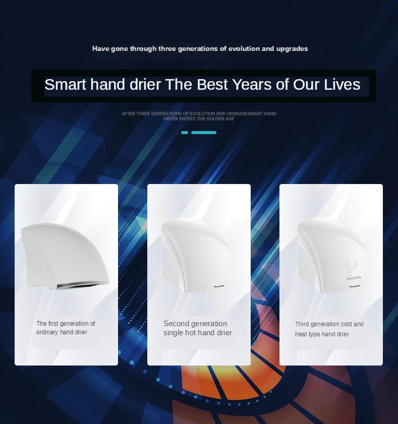 Wall-mounted smart hand dryer, automatic hand dryer, infrared sensor ...