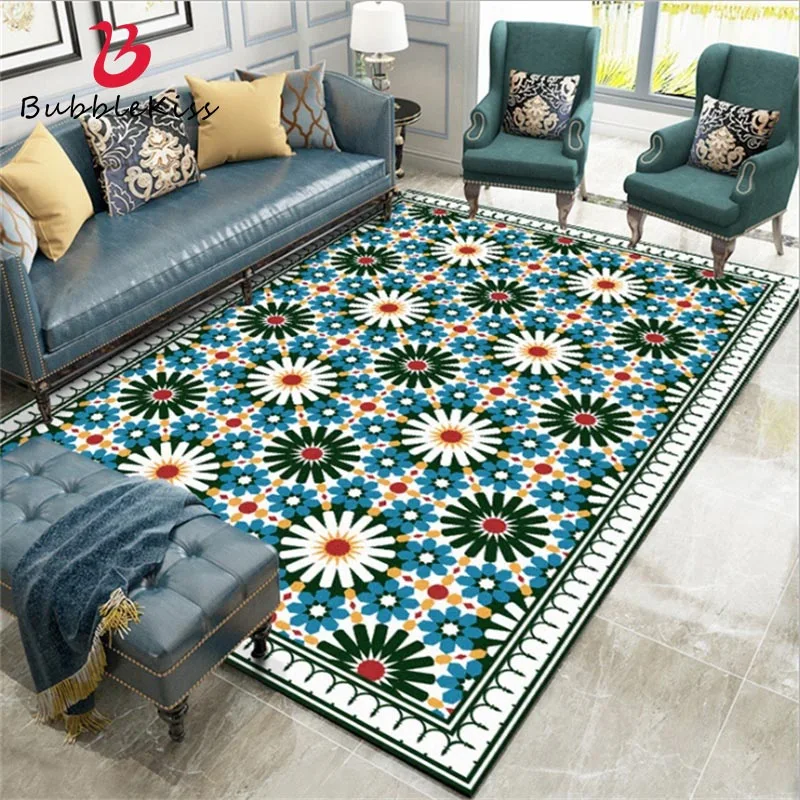 Bubble Kiss Mediterranean Style Fashion Geometric Flowers Rugs Home ...