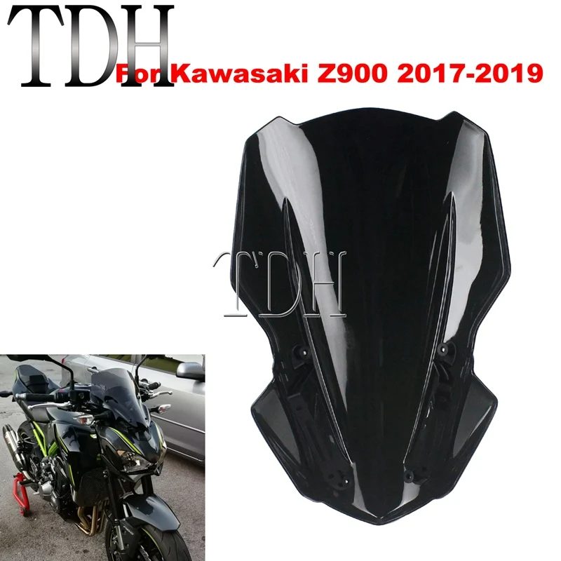 For-Kawasaki-Z900-Windscreen-Dark-Smoke-Windshield-Front-Visor-Air ...