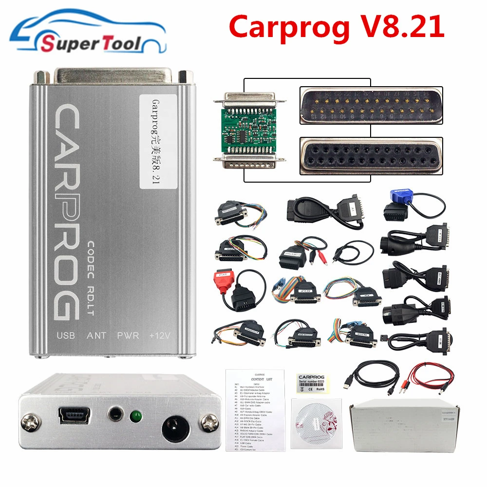 Carprog V8.21 Online Programmer Full Adapters With Keygen Car Prog V 8. ...