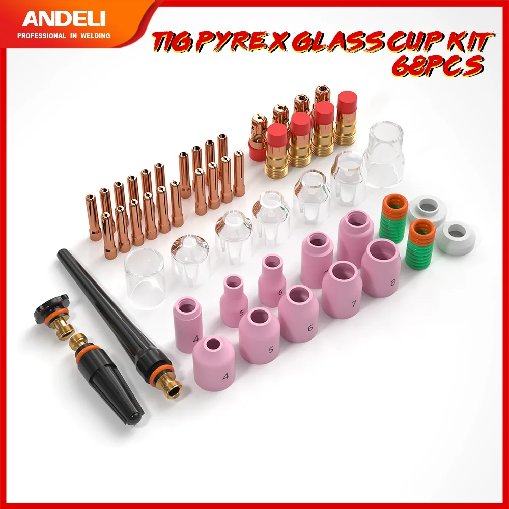 ANDELI-68PCS-TIG-Welding-Torch-Stubby-Gas-Lens-For-WP-17-18-26-Pyrex ...