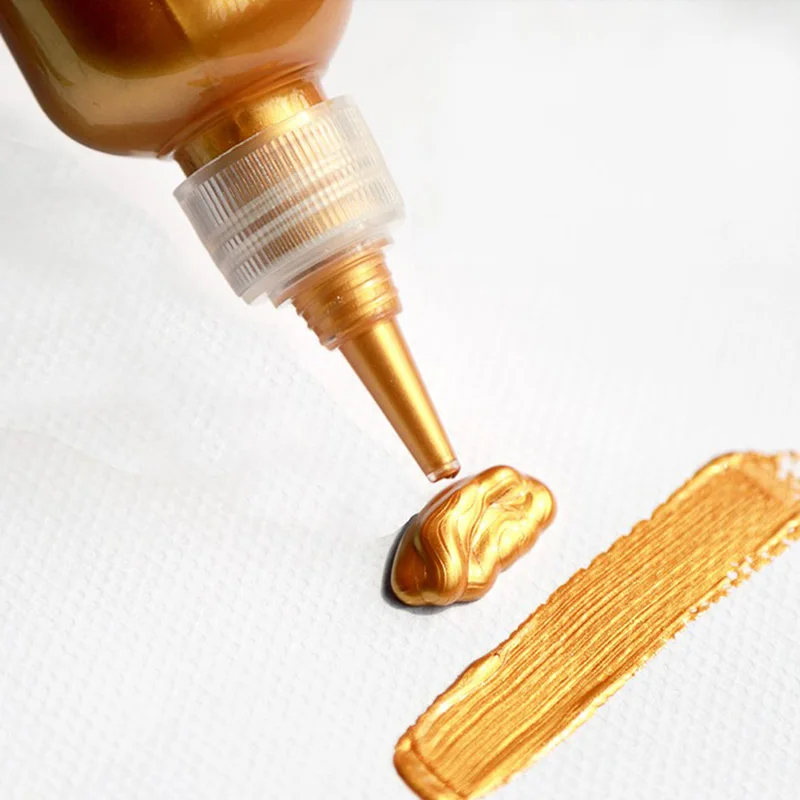 1PC 60ml Gold Paint Metallic acrylic paint,waterproof not faded for ...