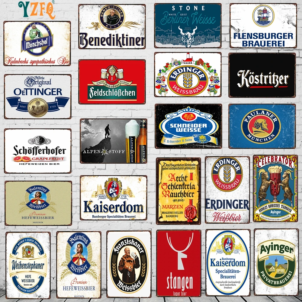 【YZFQ 】German Beer Plaque Metal Retro Signs Vintage Poster Wall Home ...