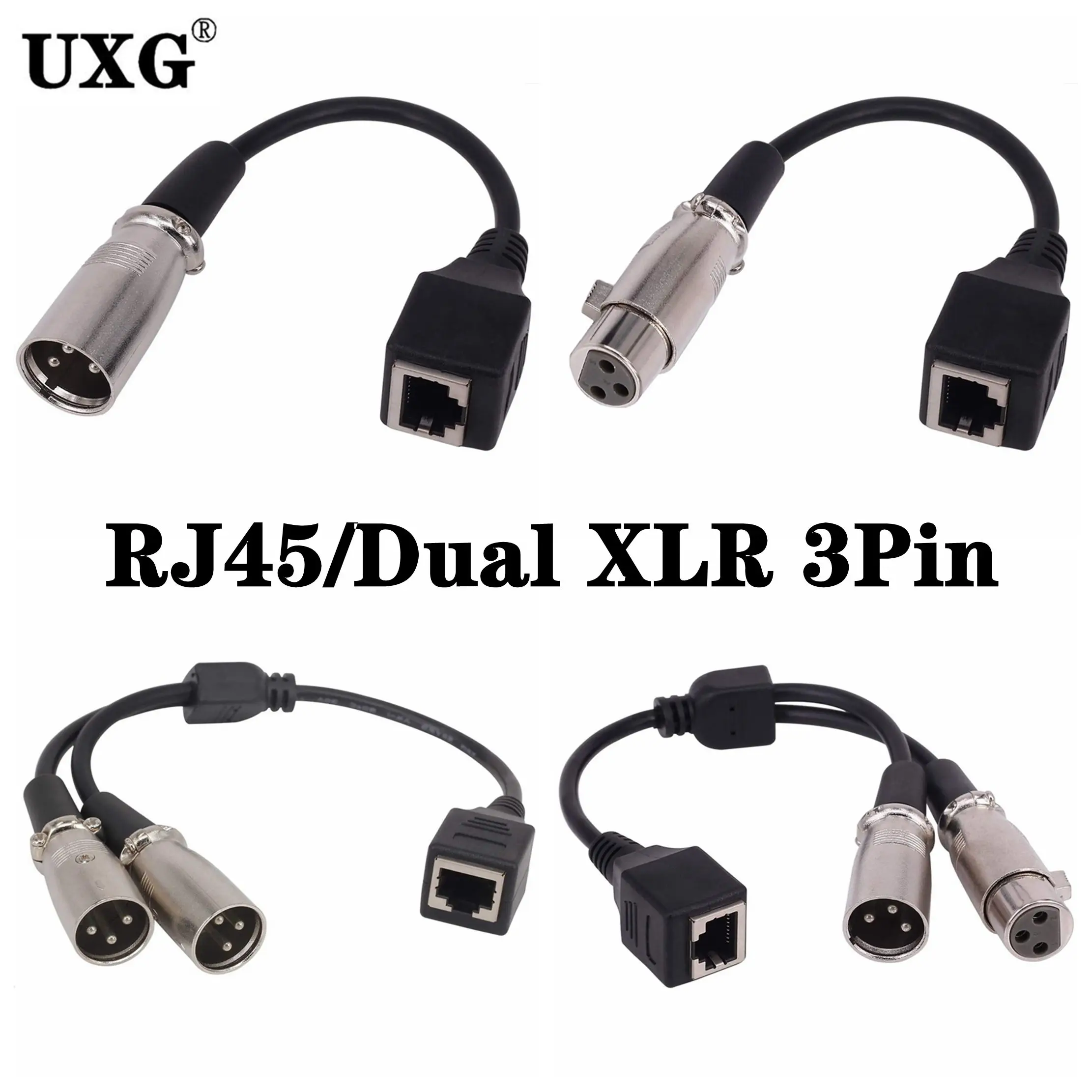 Duplo Xlr 3pin Macho Para Rj45 Fêmea Áudio Interface De Rede Fêmea Para Xlr 3pin Fêmea ...