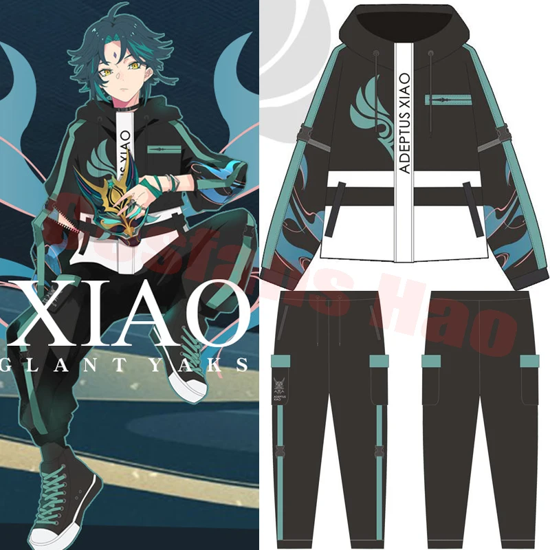 Genshin Impact Cosplay Xiao Costume Long Sleeve Fashion Jacket Pants ...