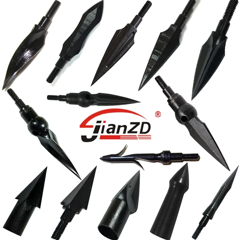 6pcs High Quality Carbon Steel Arrowheads Archery Broadheads Hunting ...