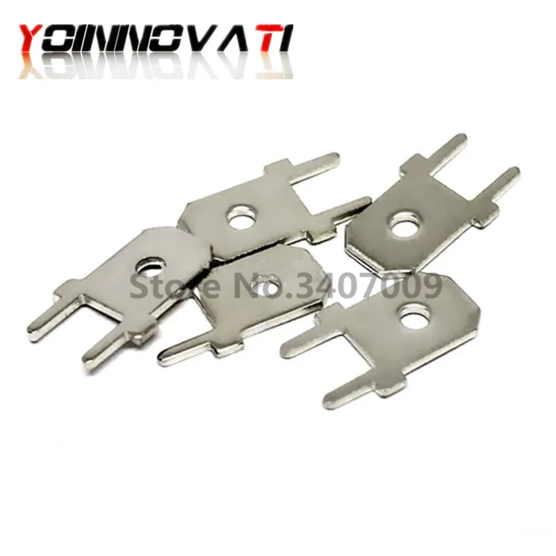 100pcs 6.3mm Wiring PCB PCB Welded Terminals 0.8mm Thick Pie Crimp ...