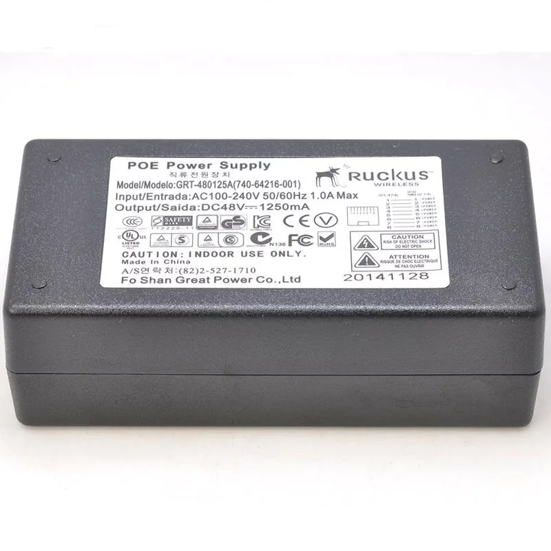 Genuine Power Supply Adapter Gigabit Poe Module 48v 1.25a 60w Grt ...