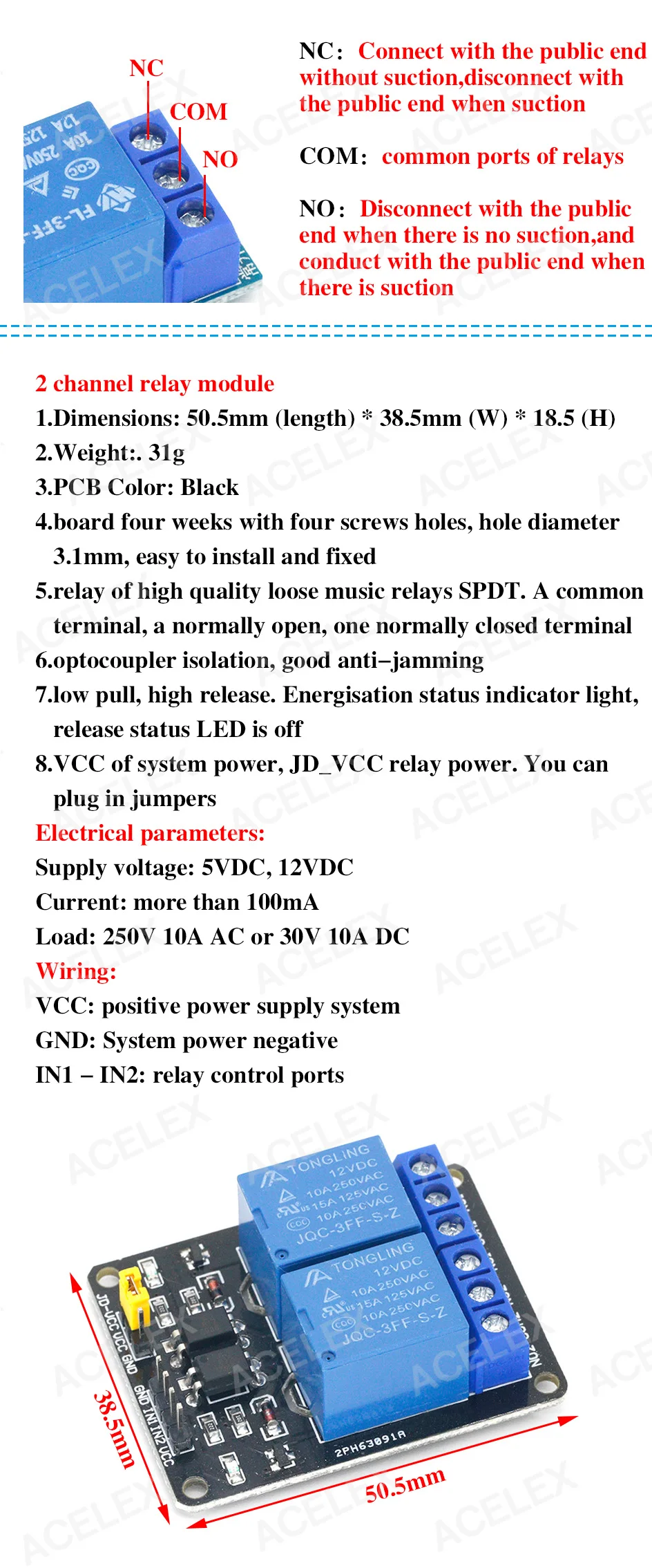 Couleur 6 canaux 12V Module de relais 5v 12v 1 2 4 6 8 canaux avec ...