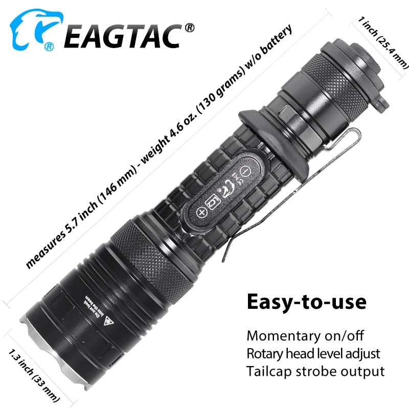 EAGTAC-T25C2-1350-Lumens-Tactical-SFT40-LED-Flashlight-Gun-Mount ...