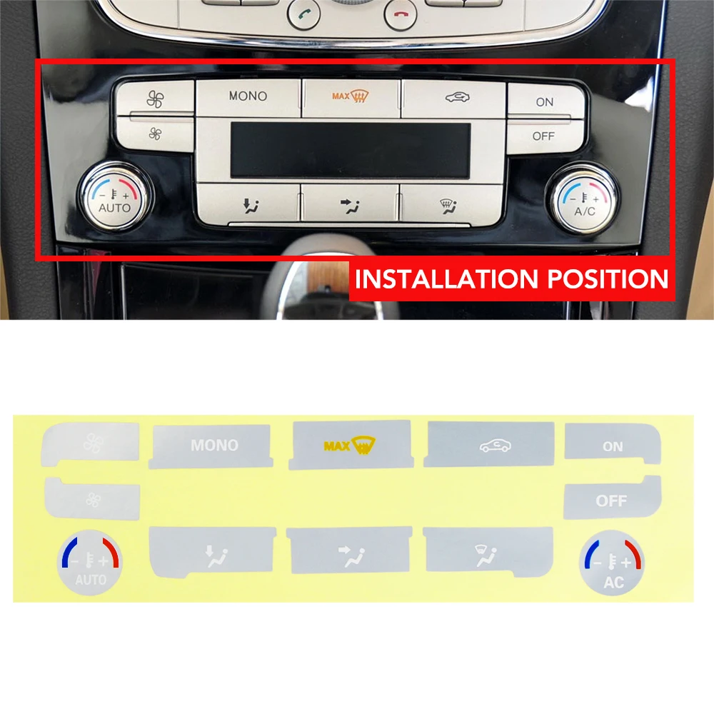 A Set Silver/Black Car Air Condition AC Climate Control Button Repair ...