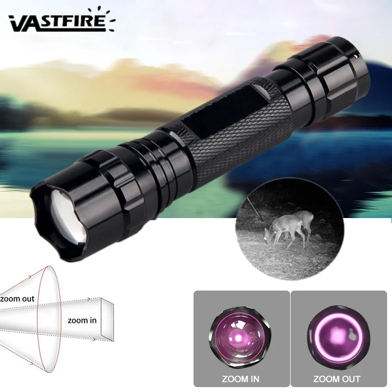 IR 850nm Lamp Professional Night Vision Hunting Torch Tactical Infrared ...