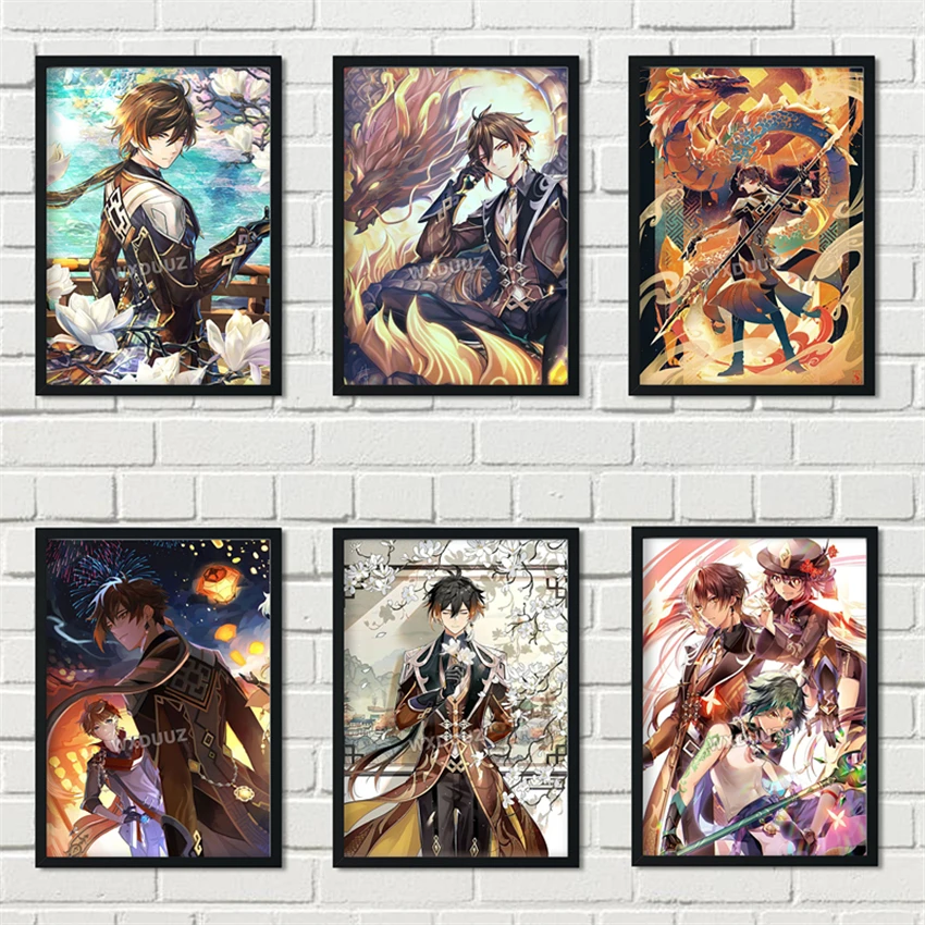 Genshin Impact poster Anime character abstract style art decoration ...
