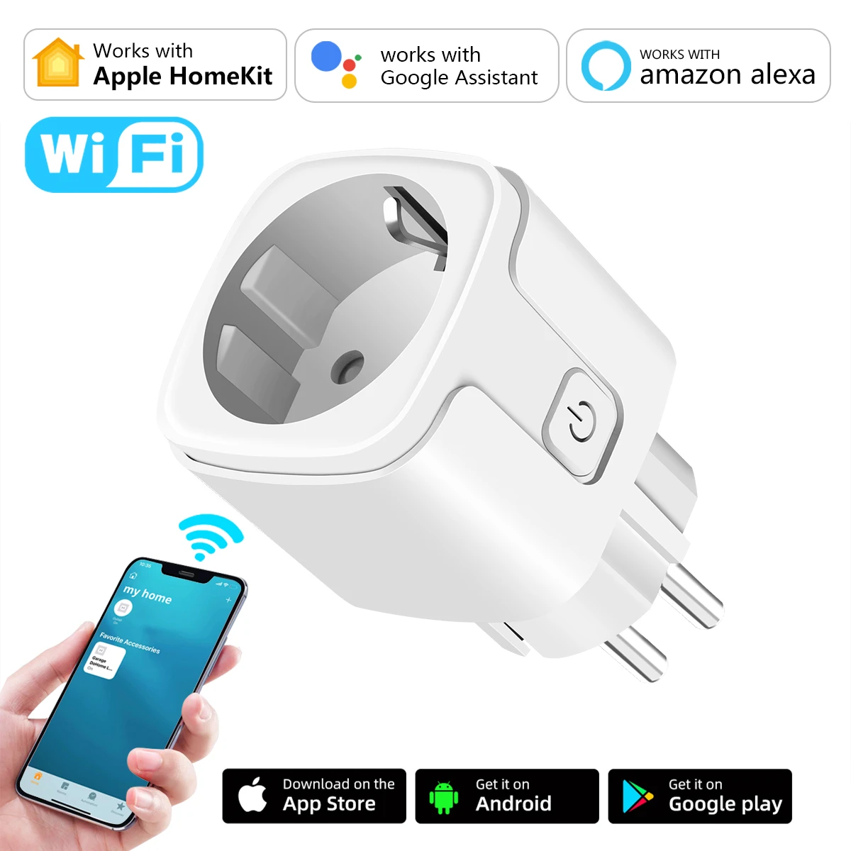Eu Us Plug Smart Socket 15a Tuya Smart Life Wifi Sockets Switch Smart ...