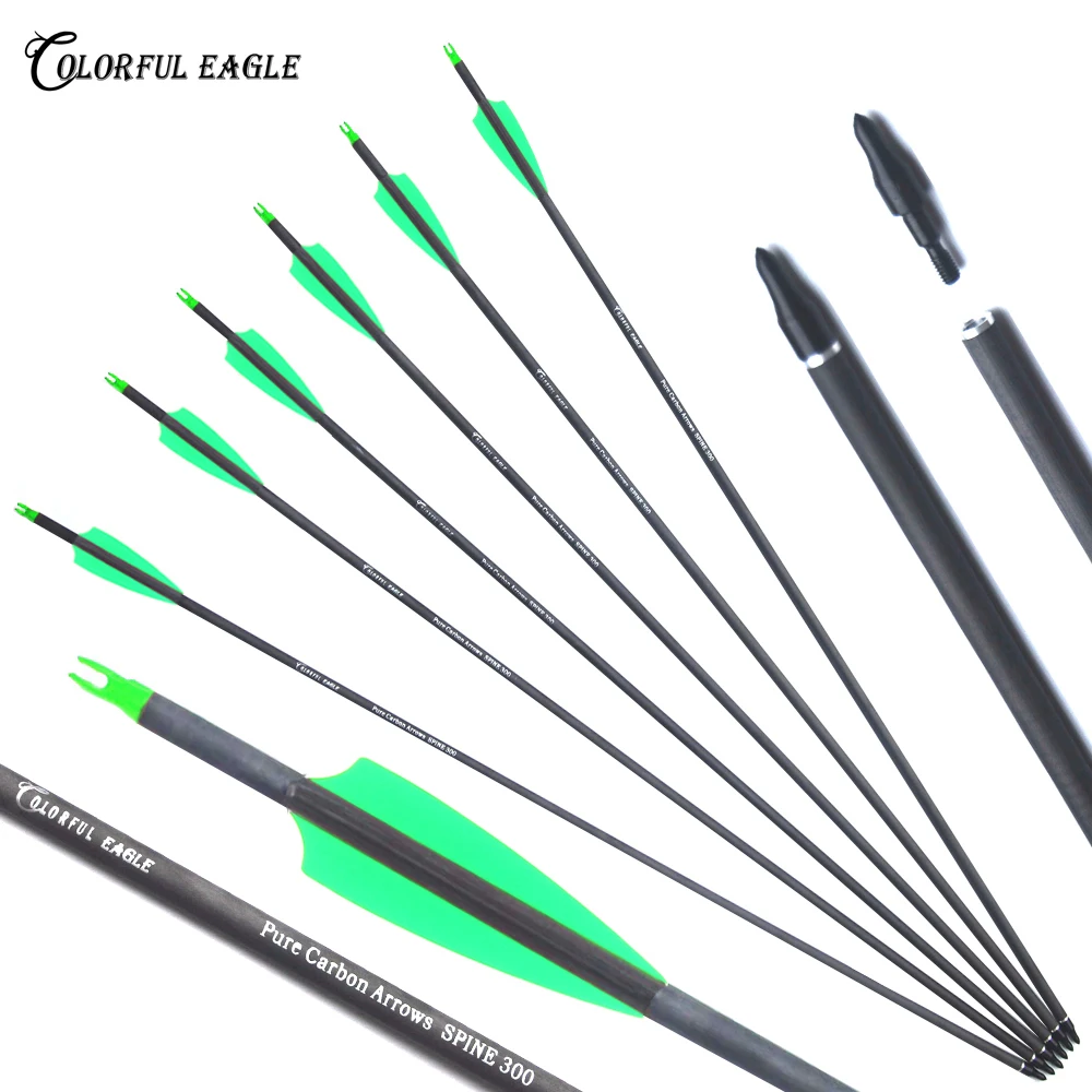 Spine flechas de carbono puro para tiro con arco, 300, 28/400 pulgadas ...