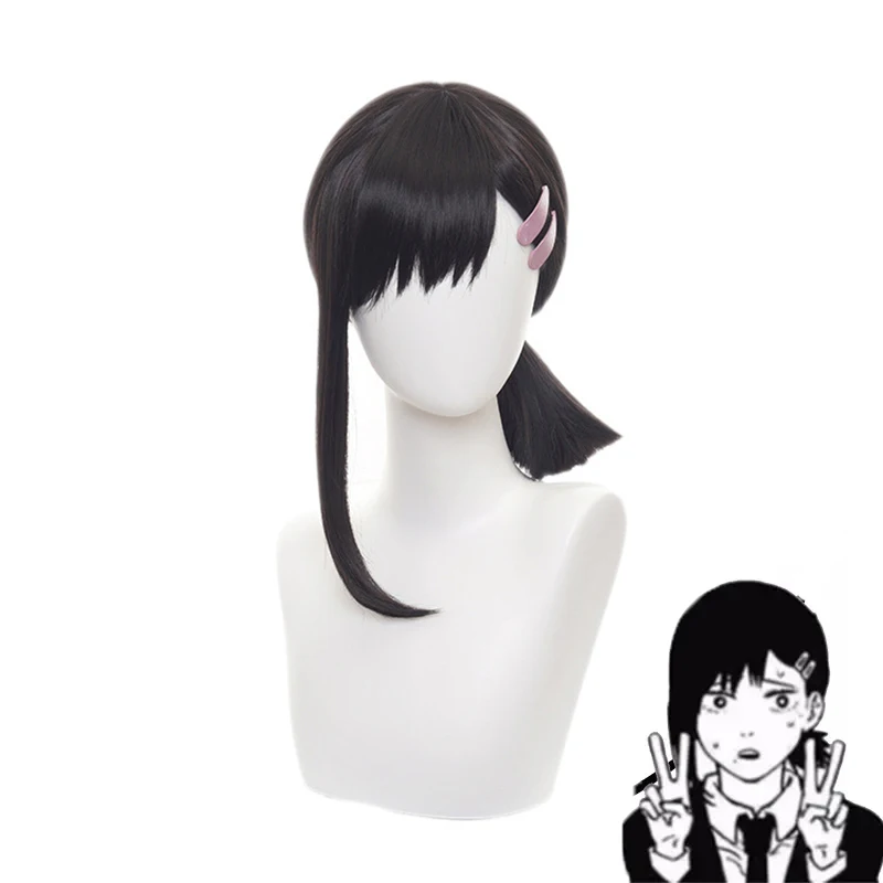 Chainsaw Man Higashiyama Kobeni Black Cosplay Wig Heat Resistant Fiber ...