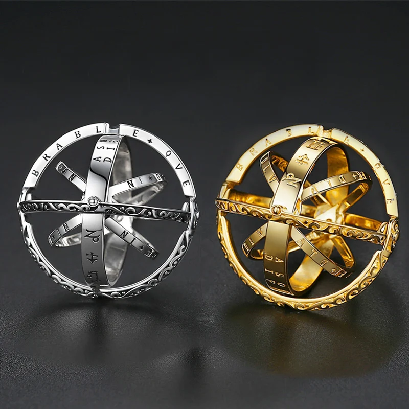 Fashion Openable Astronomical Ball Ring Rotate Sphere Cosmic Planet ...
