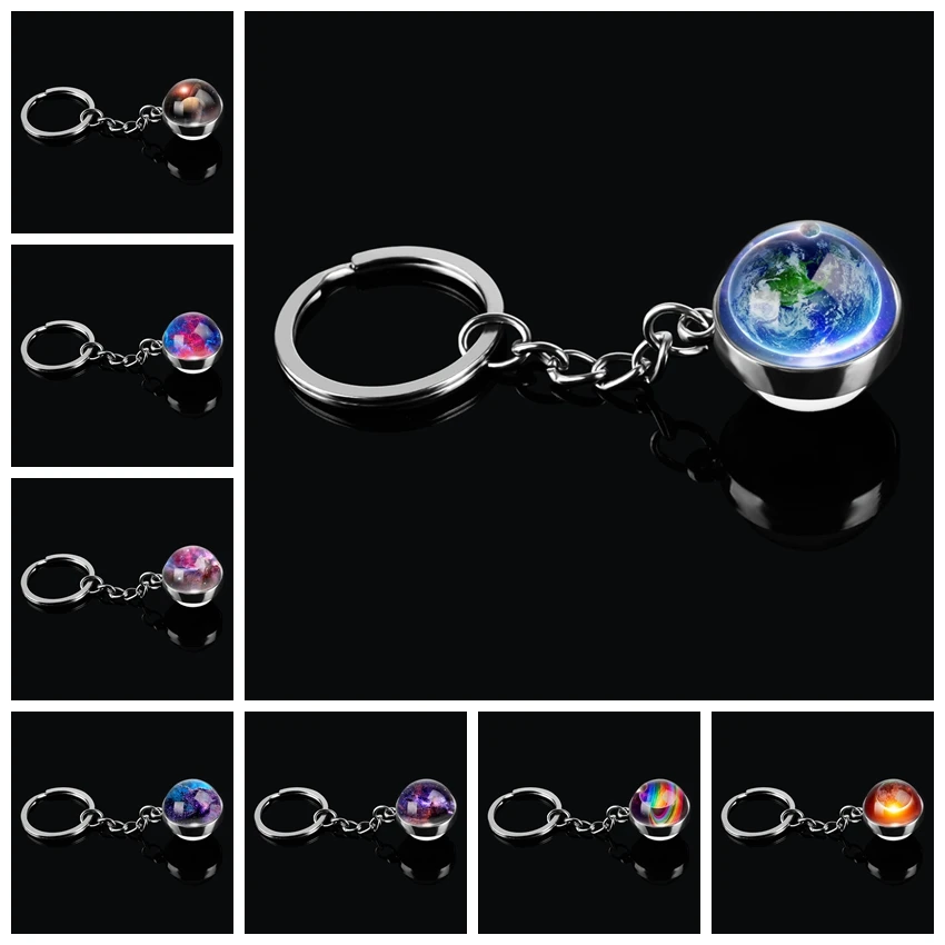 Handmade-Universe-Double-Side-Glass-Ball-Keychain-Galaxy-Nebula ...