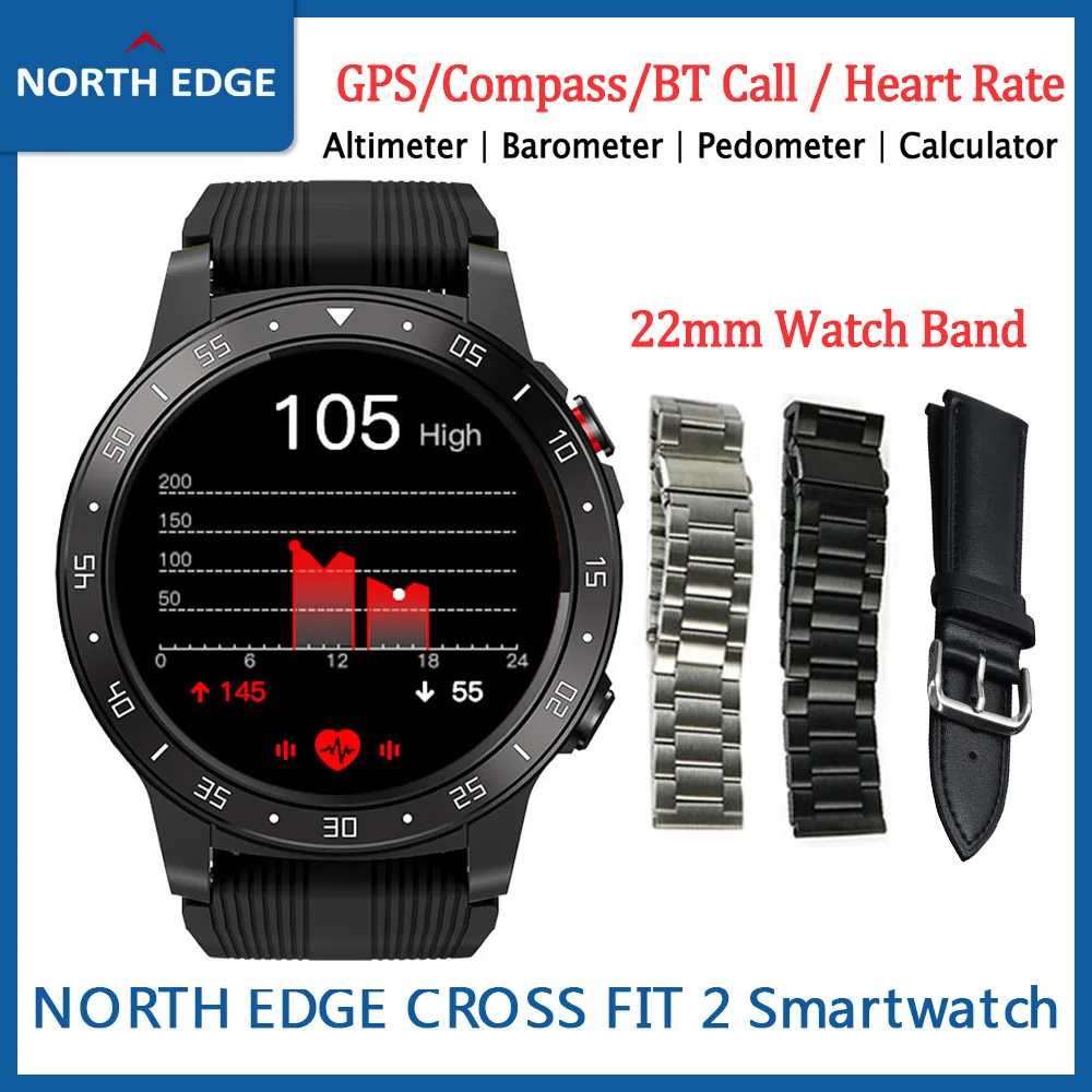 Original North EDGE GPS Smart Watch Men Compass Atmospheric BT Call ...