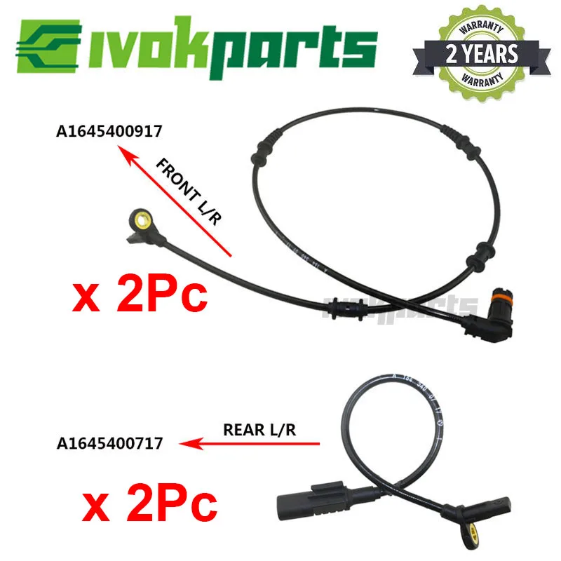 4pcs Front Rear L/r Abs Wheel Speed Sensor For Mercedes Benz Gl M R ...