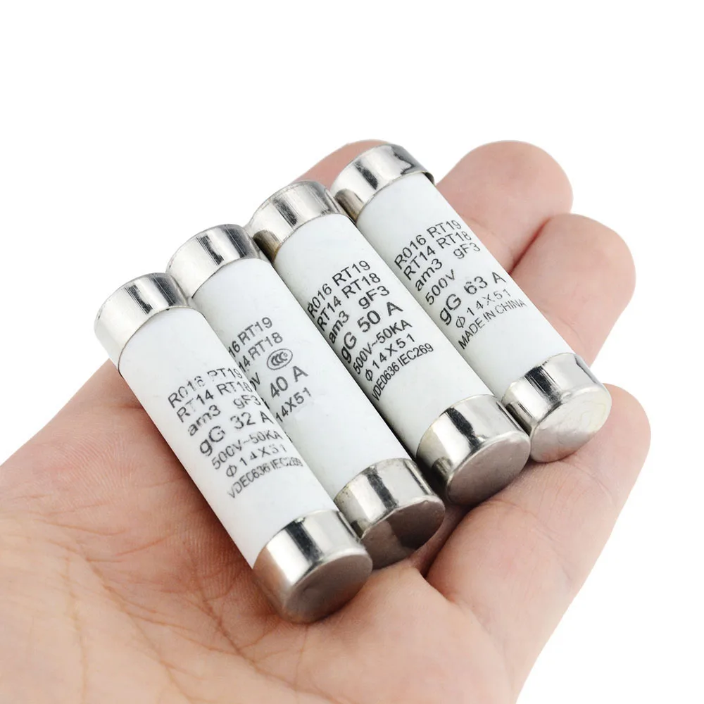 5PCS Long Cover 14X51 Ceramic Fuse 32A 40A 50A 63A Fusible Enlace For ...