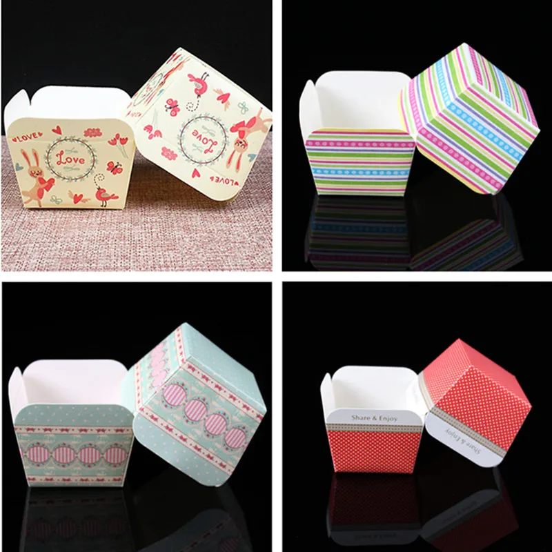 100pcs Baking Packaging Square Cake Paper Cup High Temperature Bread ...