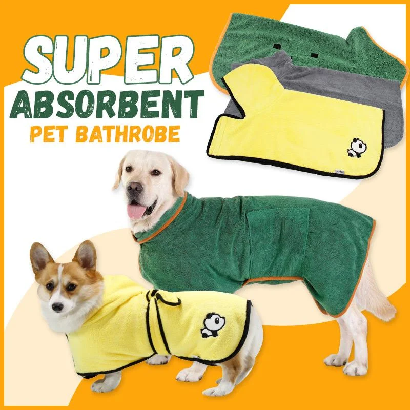Dog Bathrobe Pet Bathrobe Dog Bath Towel Robe Pet Drying Super ...