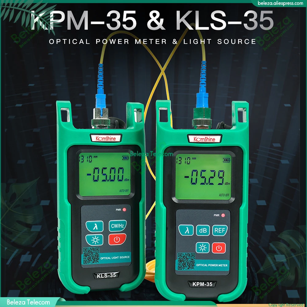 KomShine OPM KPM-35-A and LS KLS-35-S Optic Fiber Power Meter FTTH ...