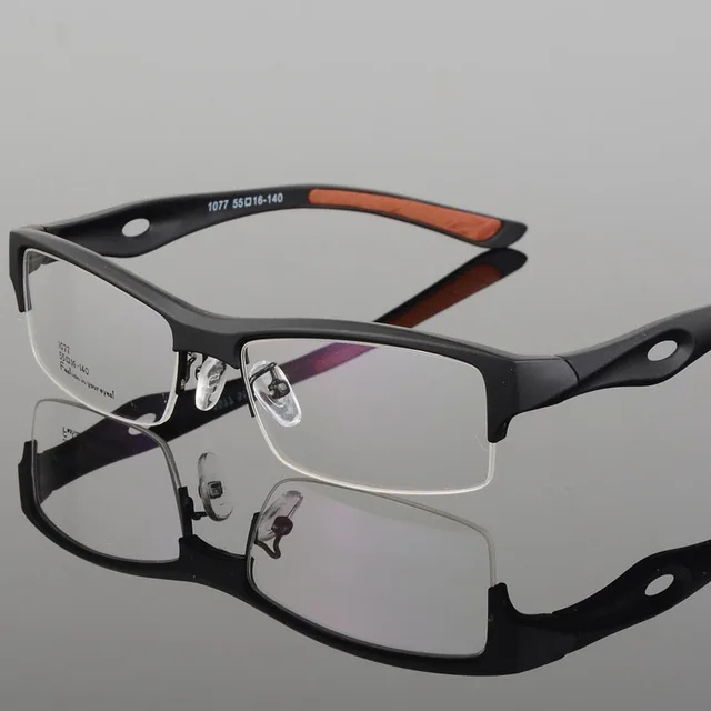 New Men Women Sport TR90 Frame Glasses Half Eyeglasses Frames Light ...