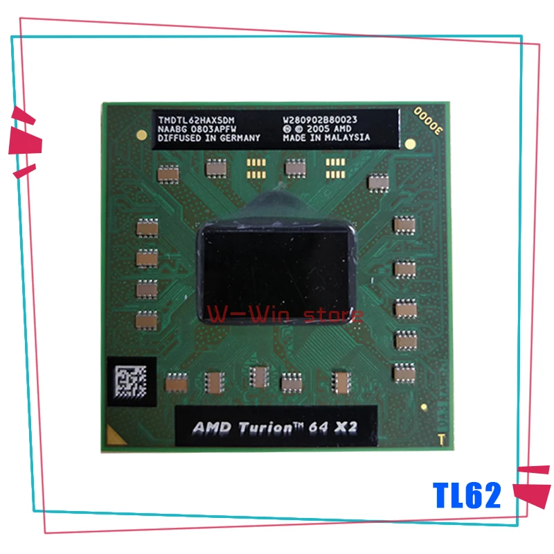 Procesador de CPU AMD Turion 64 X2, TL 62 TL 62 TL62 2,1 GHz, doble núcleo, doble rosca ...