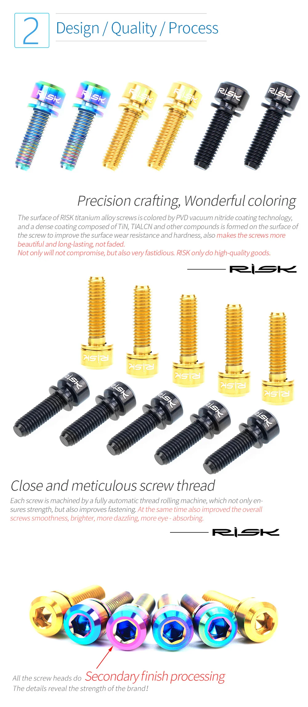 Accessoire vélo,vis à boulon en titane Ti M5 x 18mm m5x20 mm,pour tige ...