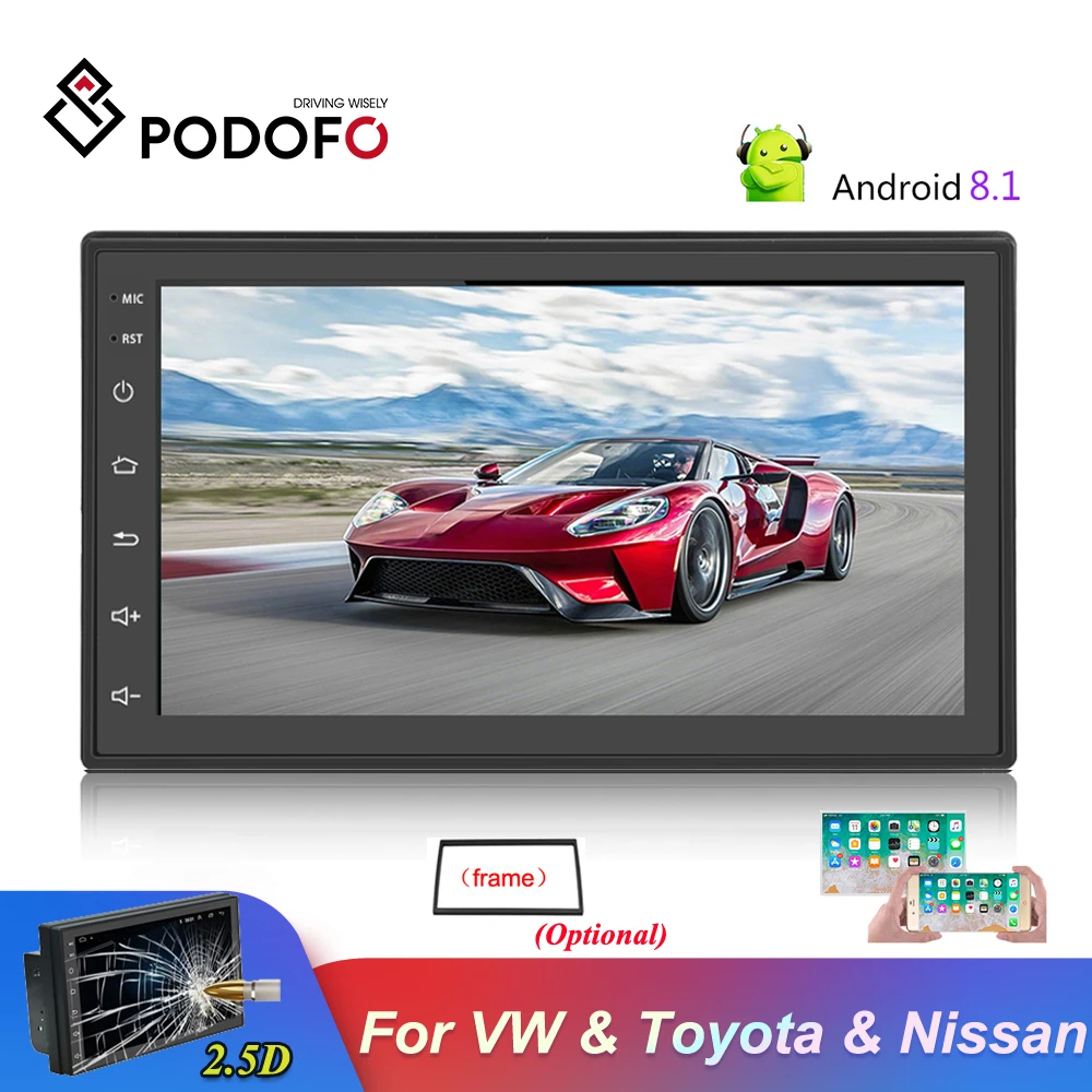 Brand New Podofo Android 2 din Car Stereo Radio Multimedia Video Player Universal Autoradio GPS ...