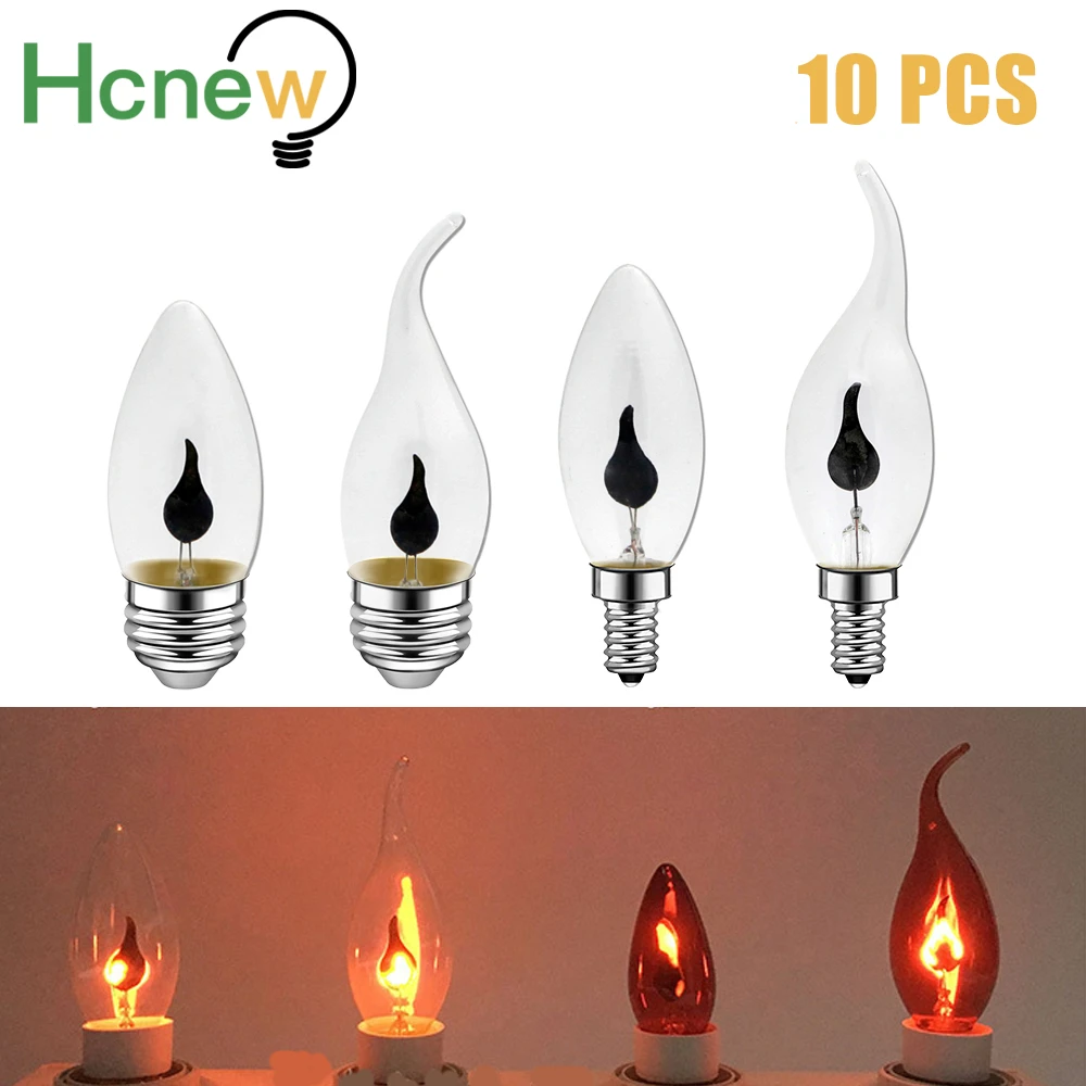 Led Bulb Edison Candle Light E14 | Led Bulb Candle Light Flame - 10pcs ...