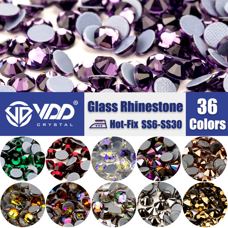 VDD-Multi-color-SS6-SS30-Glass-Crystal-Hot-Fix-Rhinestones-Flatback ...