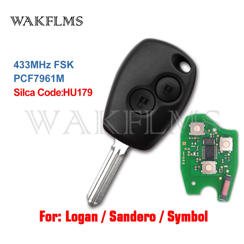 PCF7961M HU179 Remote Car Key Fob for Renault Trafic Sandero Logan ...