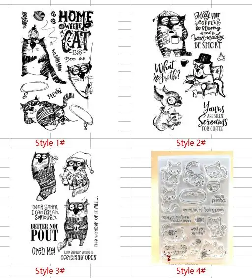 Cute-Cat-Transparent-Clear-Stamps-for-DIY-Scrapbooking-Card-Making-Fun ...