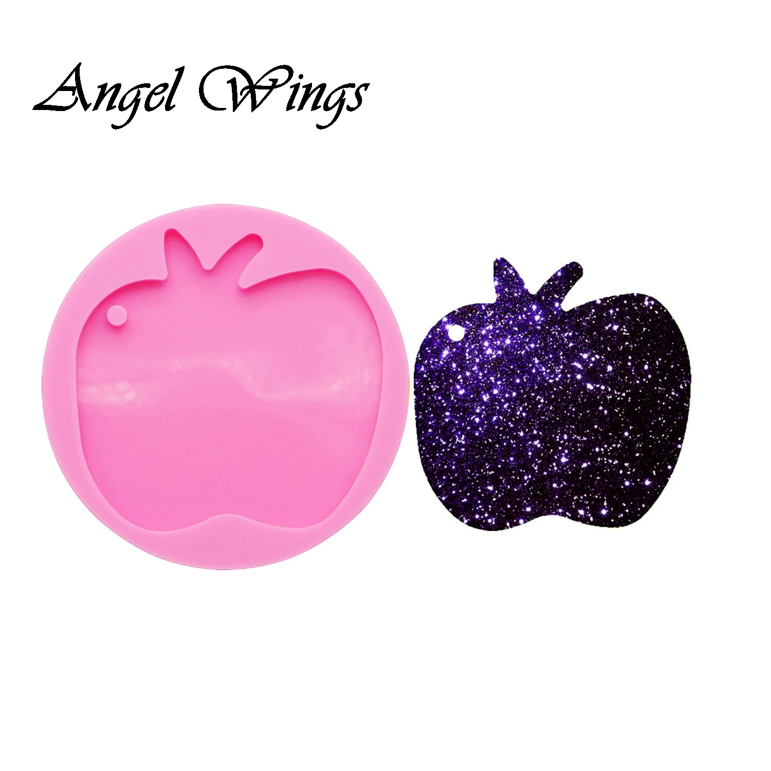 Apple Shape Silicone Mold Keychain Mold for Shiny Epoxy Resin Mould ...