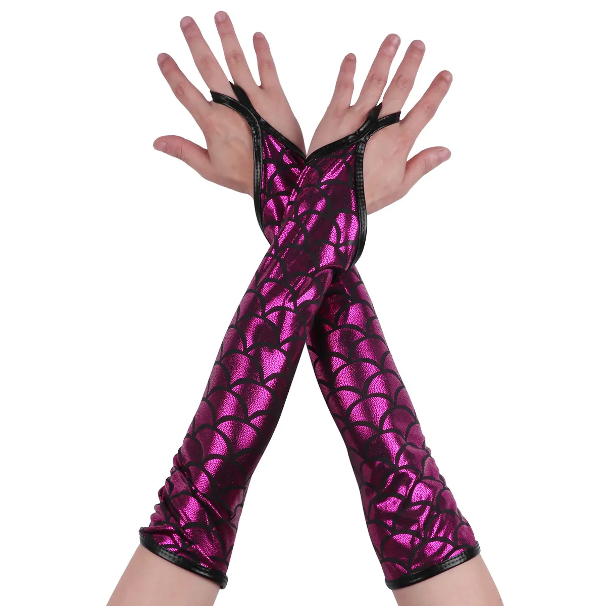 Mermaid Arm Sleeves Shinny Metallic/Fish Scale Pattern Printed ...
