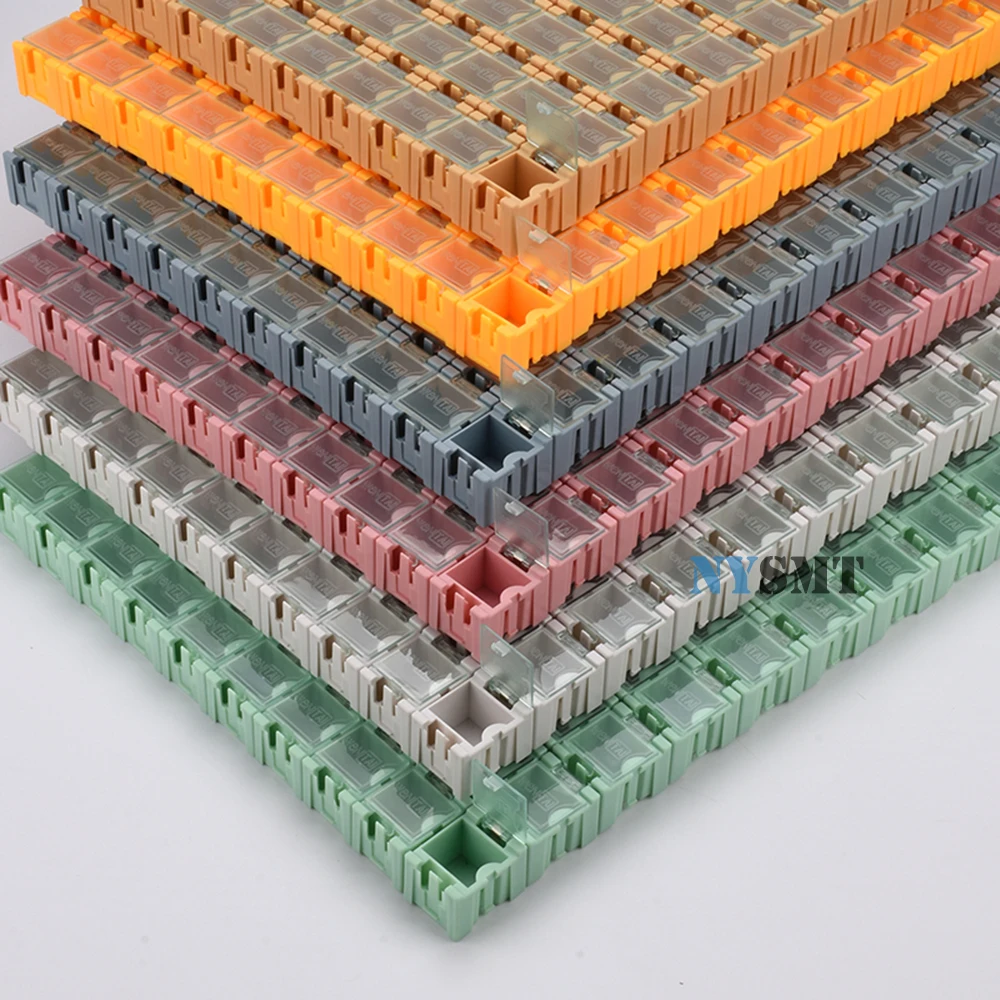 50pcs-lot-SMT-SMD-IC-Container-Box-Electronic-Components-Different-Colors-Self-locking-buckle ...