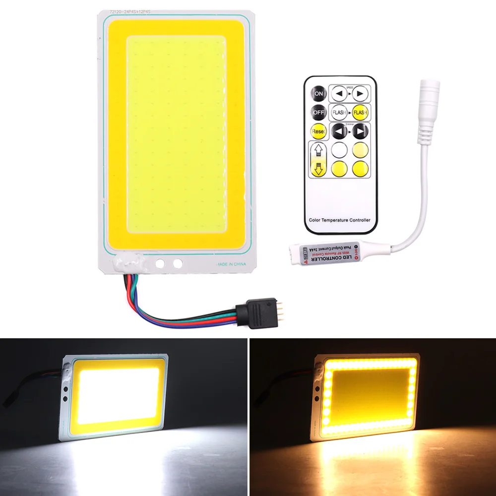Double-Color-12V-LED-COB-Light-Panel-with-Dimmer-120x72mm-Cool-Warm ...