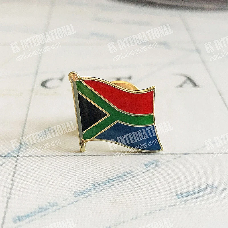 South-Africa-National-Flag-Lapel-Pin-Crystal-Epoxy-Metal-Enamel-Badge ...