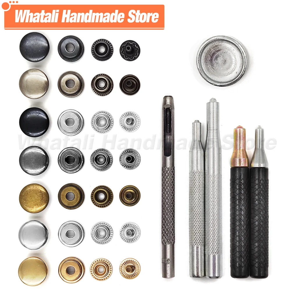 25Set 201/203 Snap Fasteners Button Metal Press Snaps Studs Optional ...