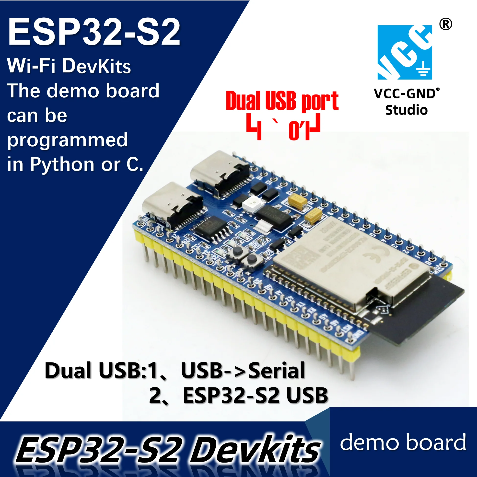 Yd Esp32 S2 Esp32 S2 Saola Dual Usb Development Board Pyboard Circuitpython Micropython Wifi 