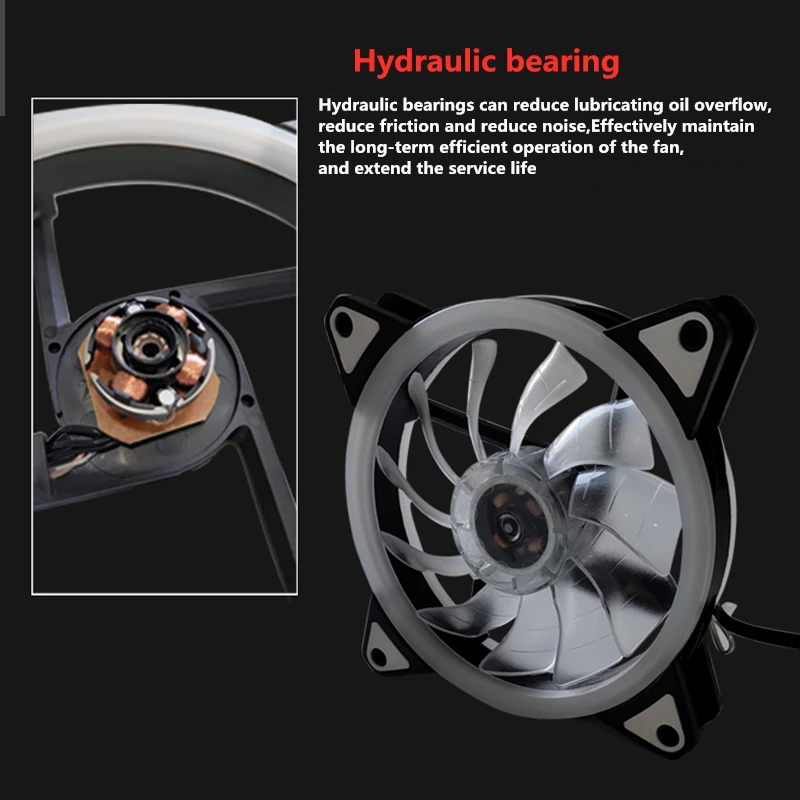 DIY desktop host computer case fan 12cm LED color mute CPU memory hard ...