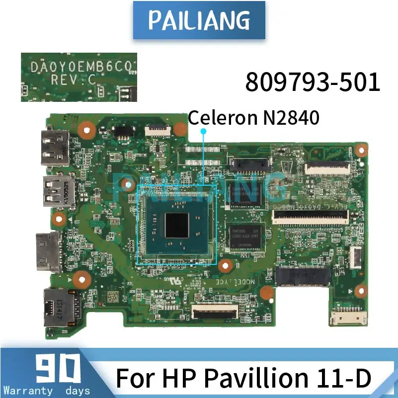 Placa base para portátil HP Pavillion 11 D Celeron N2840, 809793 501 ...